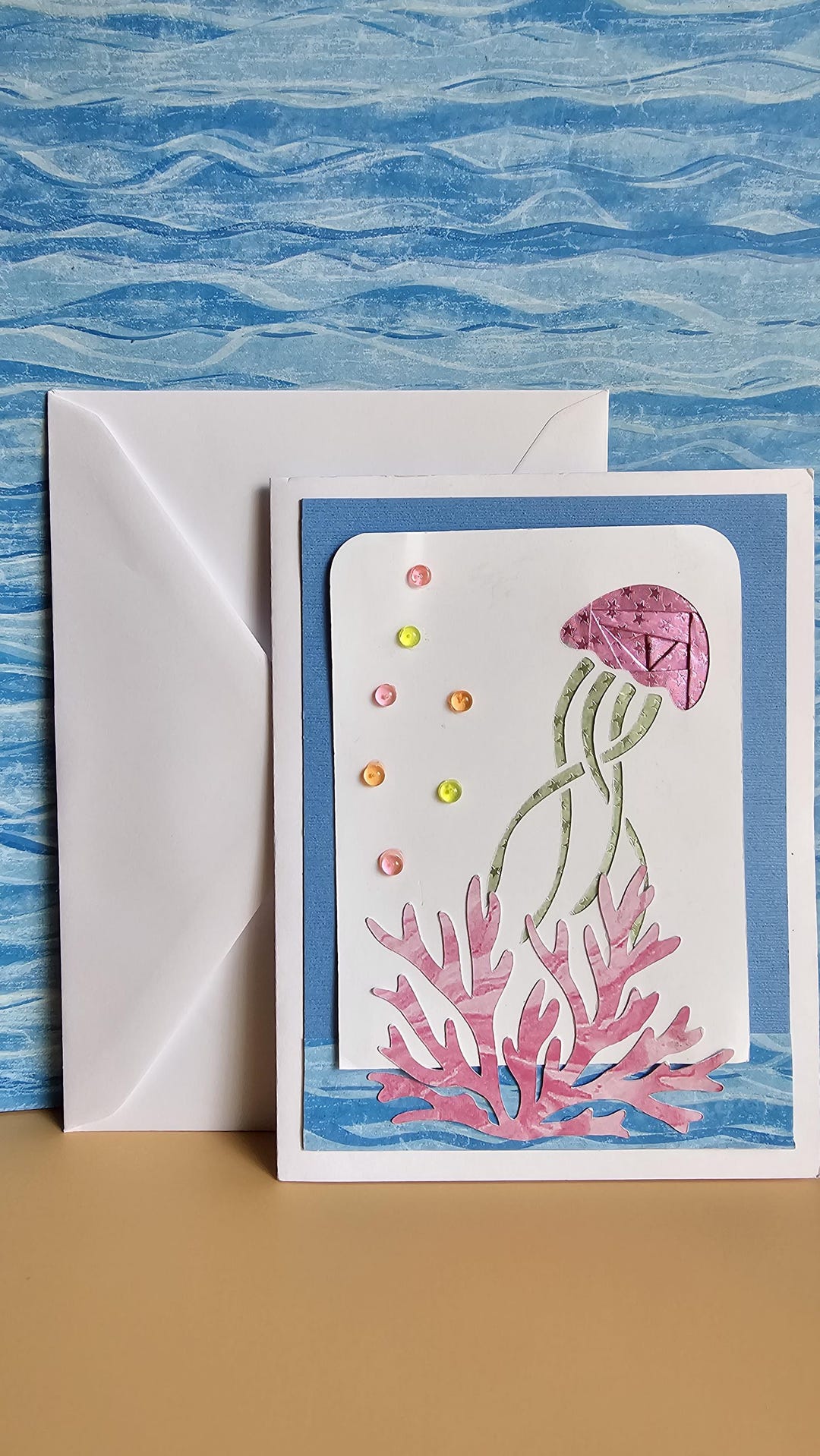 Iris Folding Jellyfish Card | Handmade Blank Greeting Card With ...