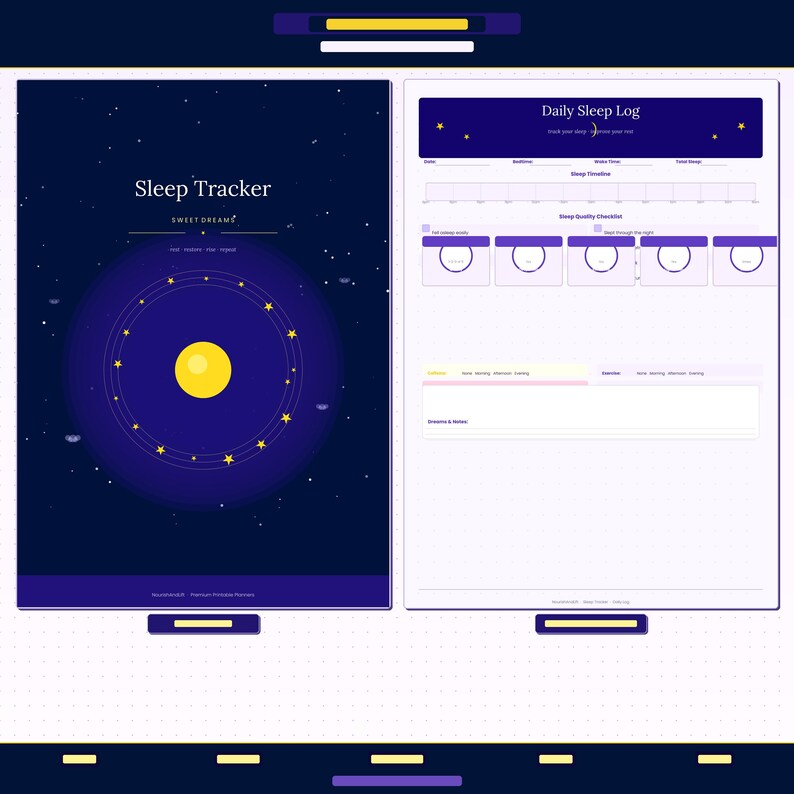Sleep Tracker Printable: Daily Log, Quality Journal, Habit Tracker (PDF ...