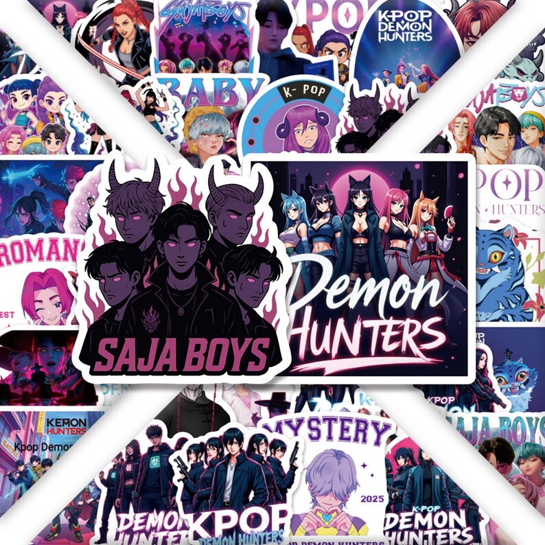 50pcs K-pop Demon Hunters Fandom Stickers, Cute Cartoon Waterproof ...