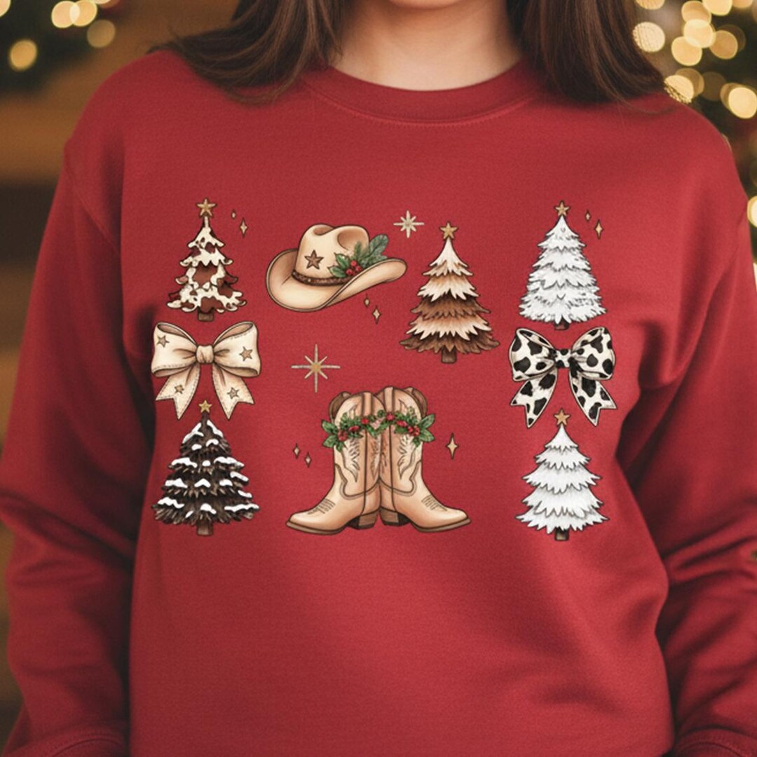 Rustic Howdy Holiday Tree PNG Country Cowgirl Christmas Artwork Western ...