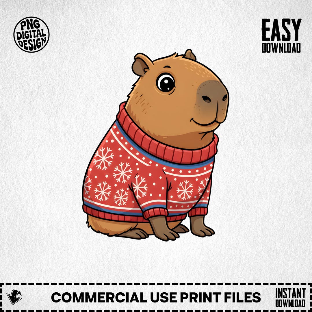 Capybara Christmas Sweater PNG, Holiday Clipart (digital Download) - Etsy