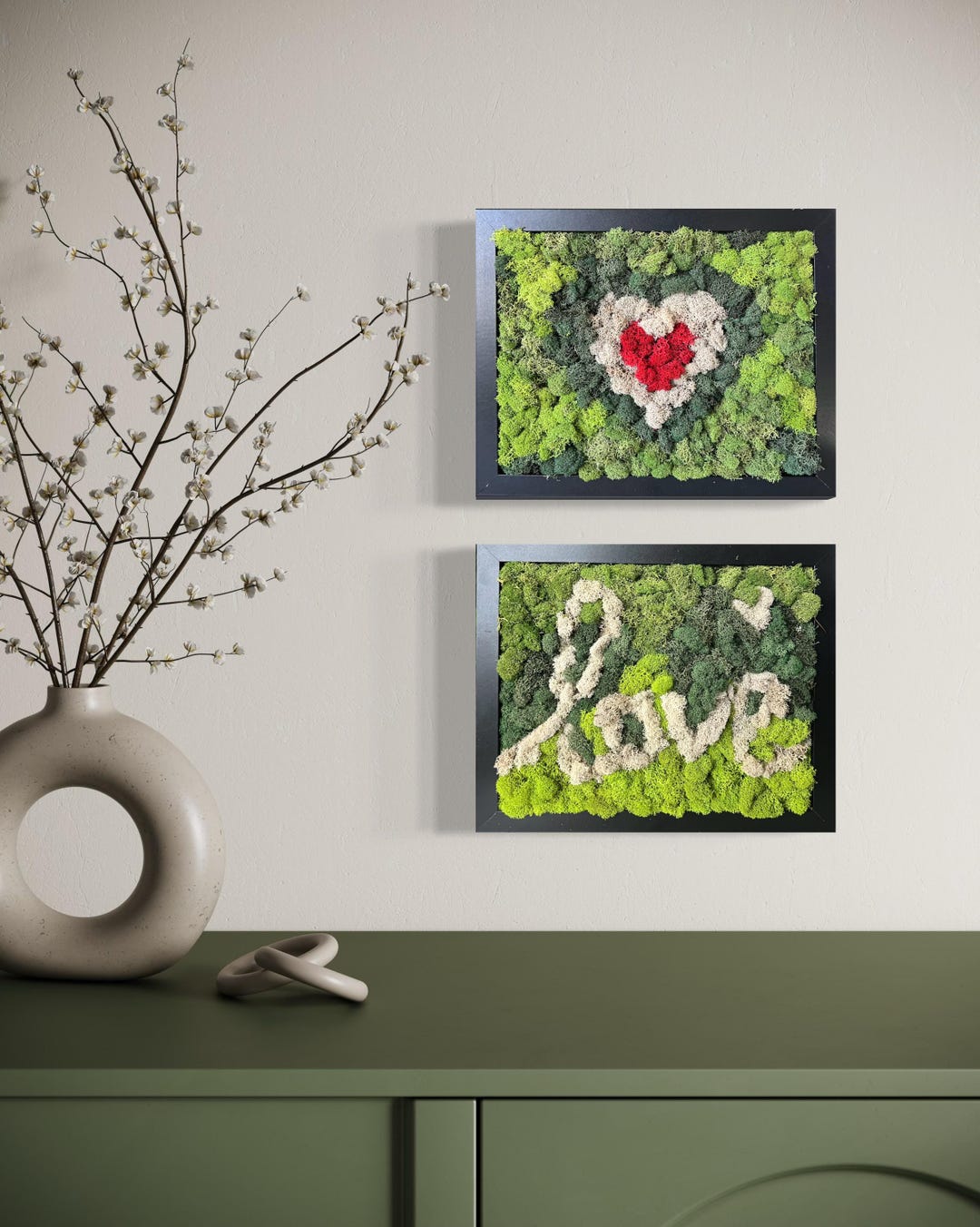 Love & Heart Moss Art Templates | DIY Decor (PDF Pattern) - Etsy