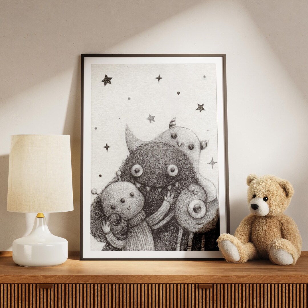 Cute Monsters Wall Art | Instant Download | Nursery Room Print | Cute ...