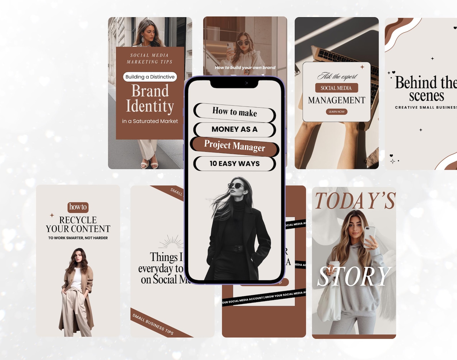 Trendy Brown Aesthetic Viral Reel Covers, Bold Luxury SMM Content ...