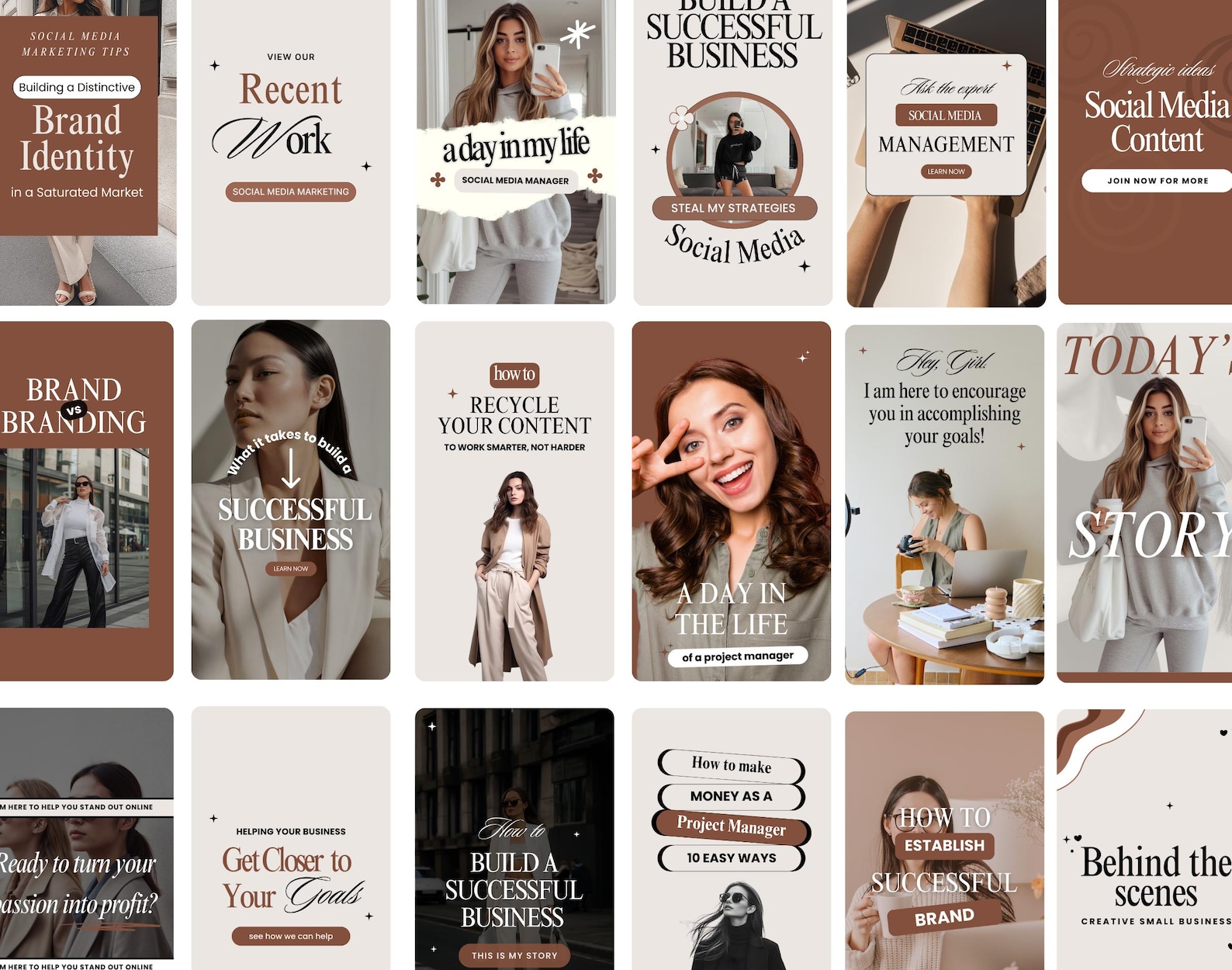 Trendy Brown Aesthetic Viral Reel Covers, Bold Luxury SMM Content ...