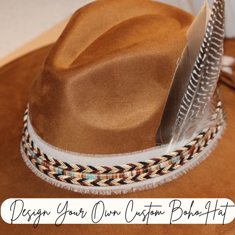Design Your Own Custom Western Boho Hat Bar Festival Fashion Accessory ...