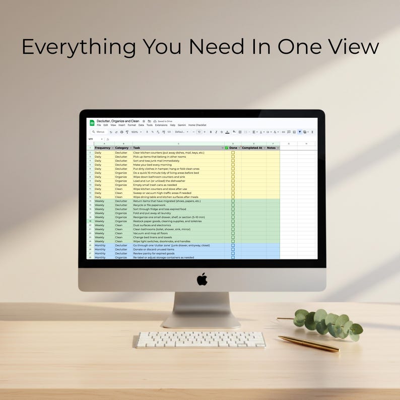 Google Sheets Planner Productivity Planner Digital Organizer Task ...