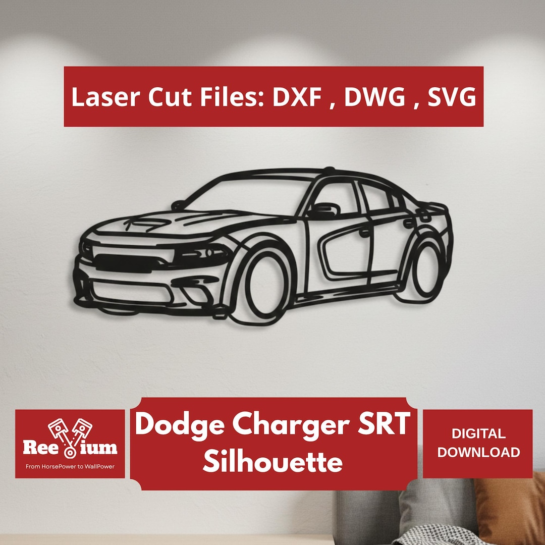 Dodge Charger SRT Hellcat Laser Cut Files | Dxf, Dwg, Svg | Car ...