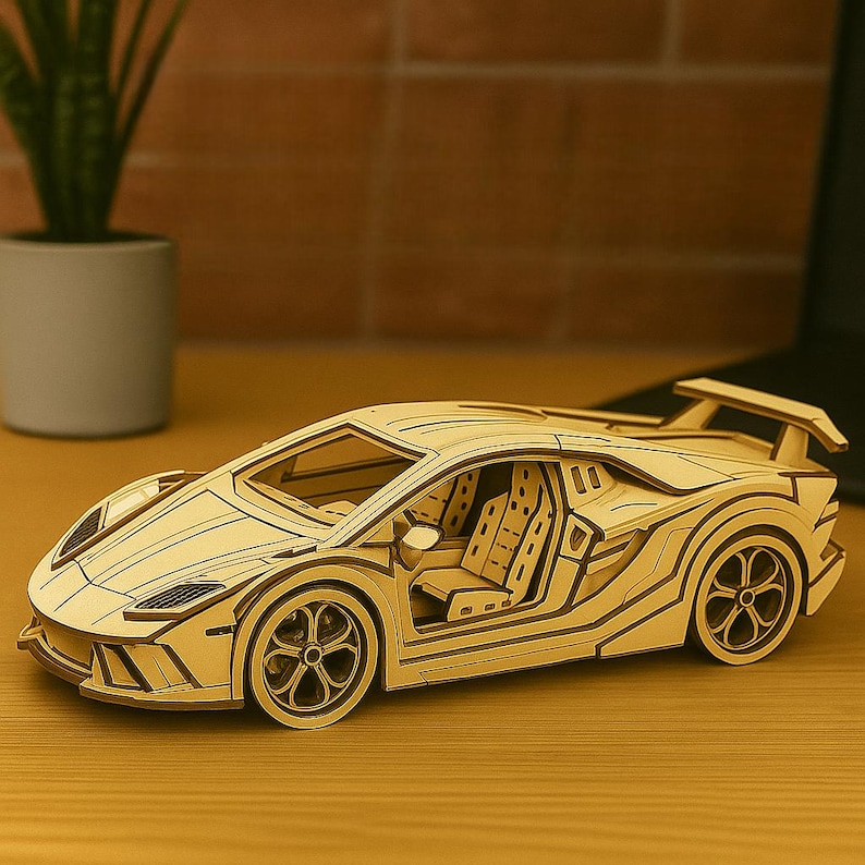 Lamborghini 3D Puzzle - Laser Cut Car Model Plans (digital File) - Etsy