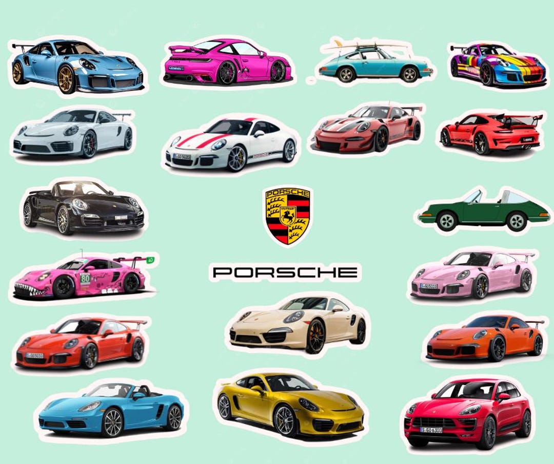 50 Iconic Sports Car Stickers PNG – Silhouette & Graphic Bundle ...