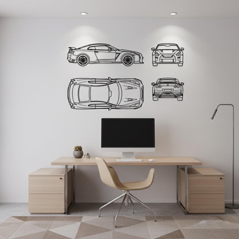 Nissan GTR R35 Silhouette | Laser Cut File | Dxf Dwg Svg | Car Wall Art ...