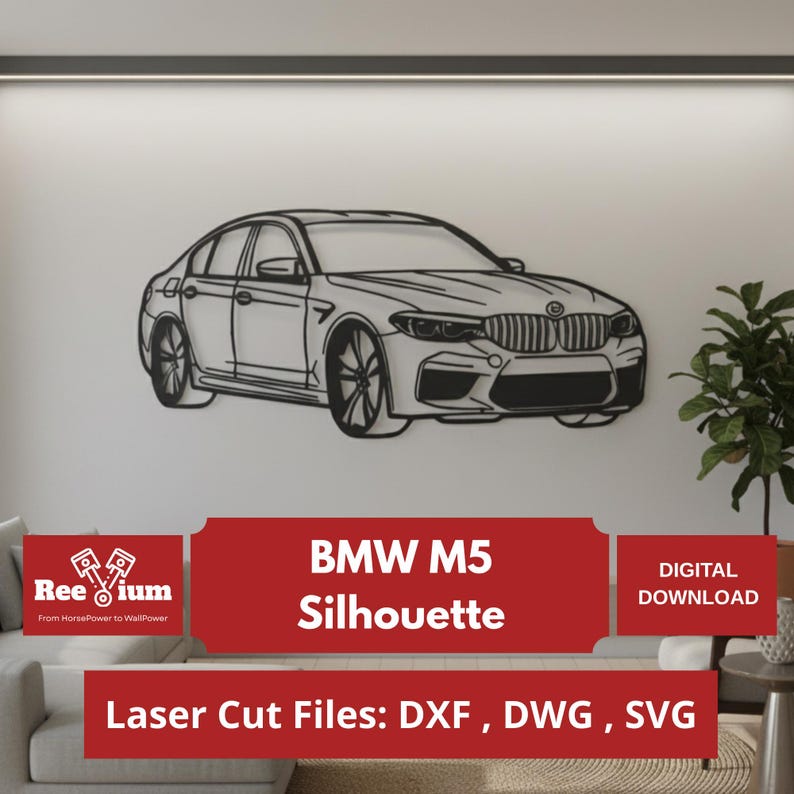 BMW M5 Silhouette | Laser Cut File | Dxf Dwg Svg - Etsy
