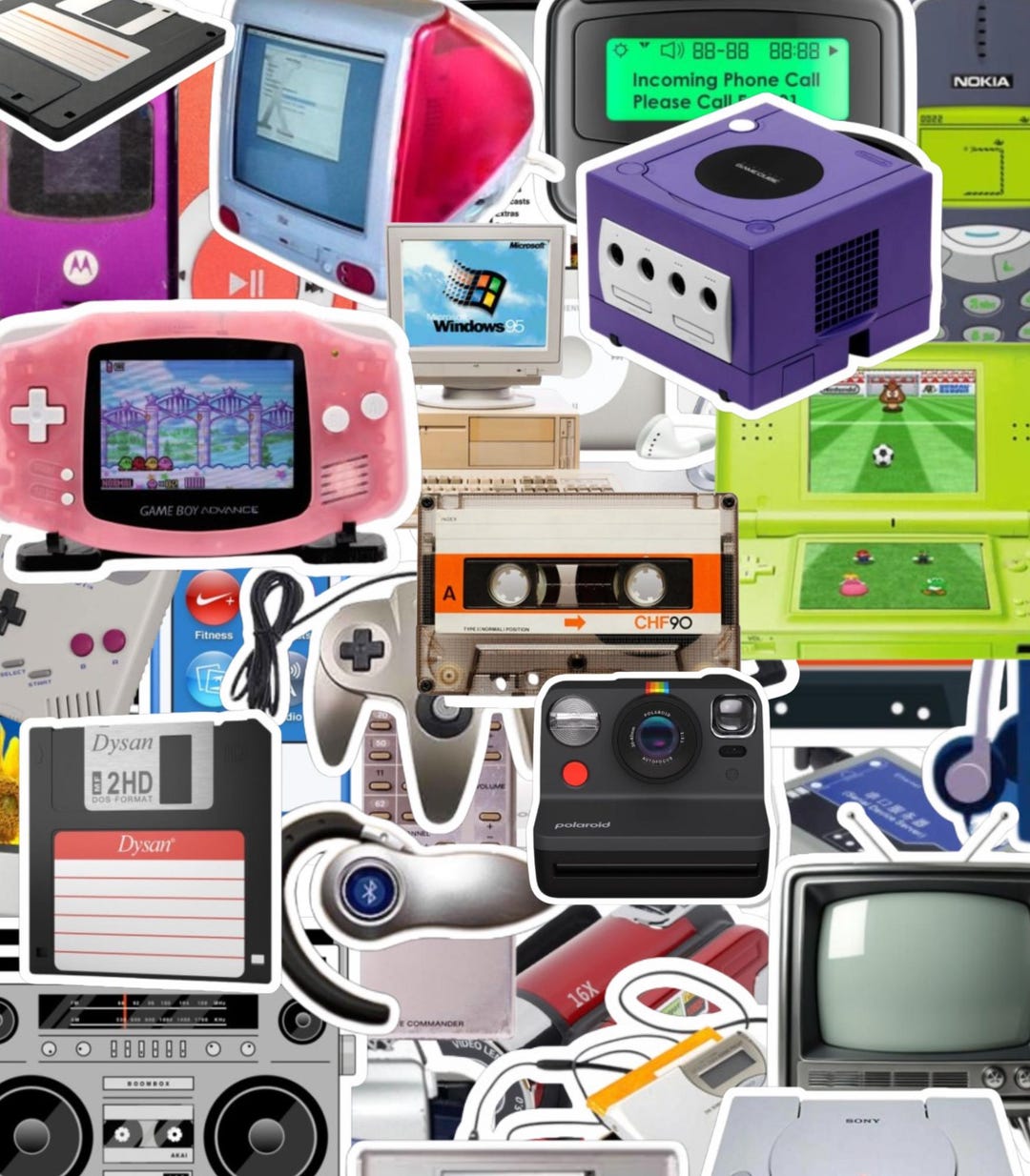 Retro Tech Sticker Pack: 90s-2000s Gadgets - 107 PNG Icons (digital ...