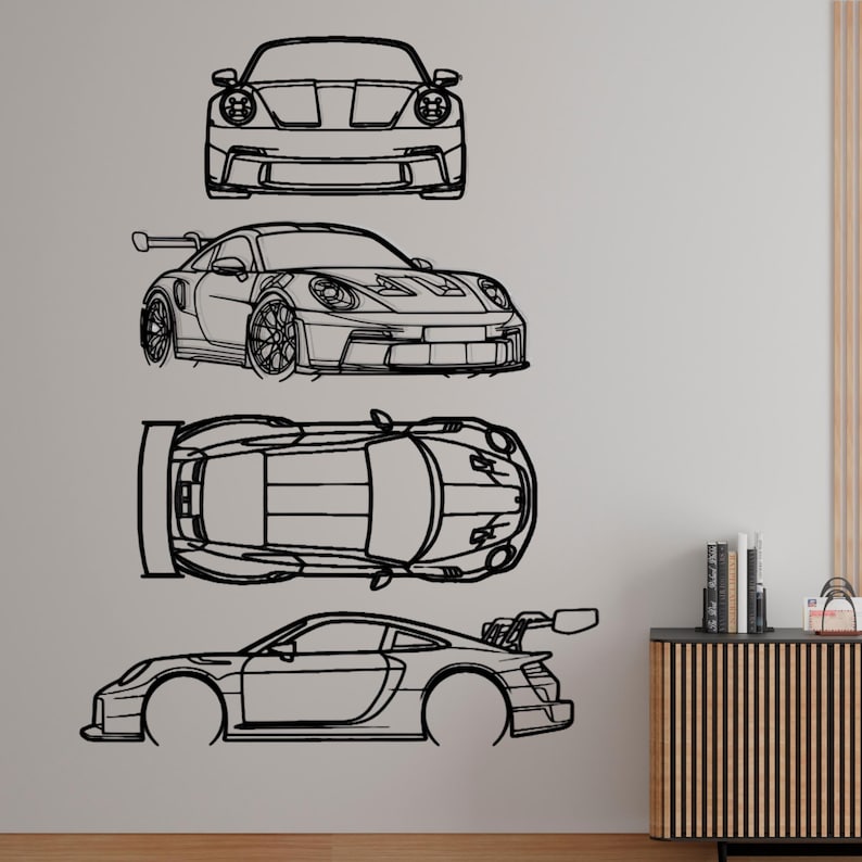 Porsche 911 GT3 RS Silhouette, Car Wall Art (digital Download) - Etsy