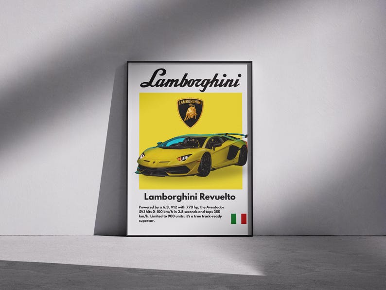 Supercar Poster Set – Exotic Car Wall Art – Sports Car Prints (digital ...