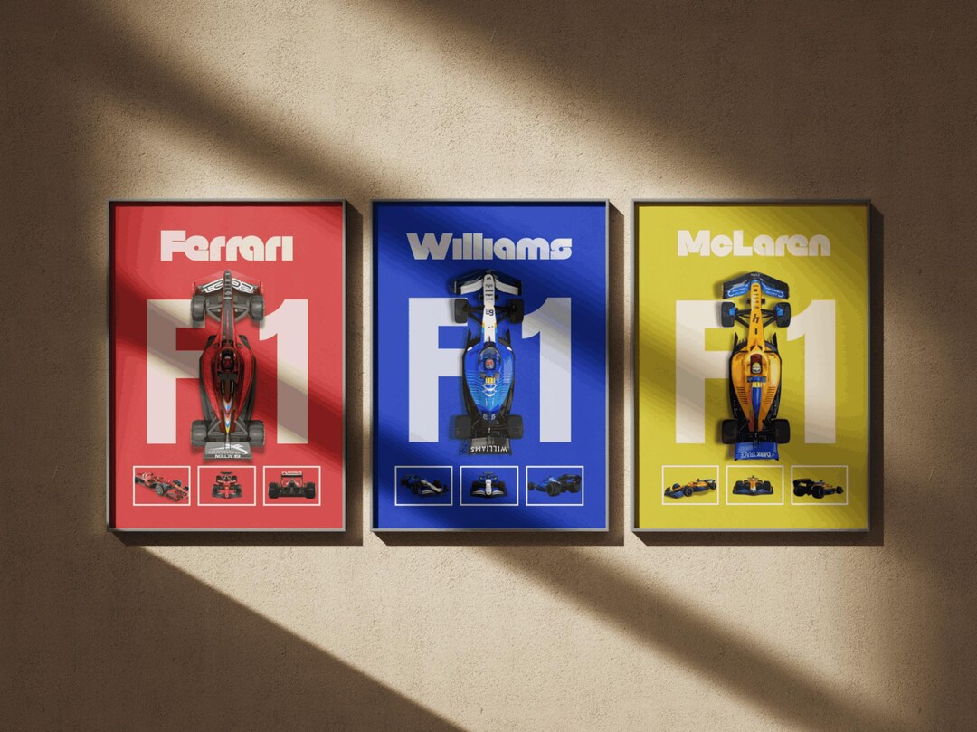 Formula 1 Racing Poster Set – F1 Wall Art – Grand Prix Motorsport ...