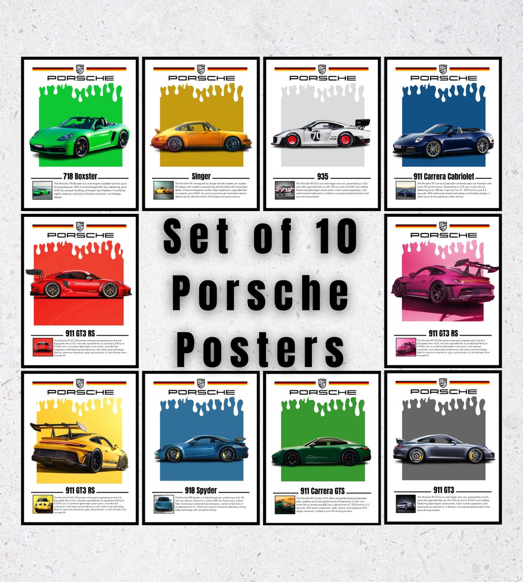 Exotic Sports Car Poster Set – GT, Hypercar & Classic Car Wall Art ...
