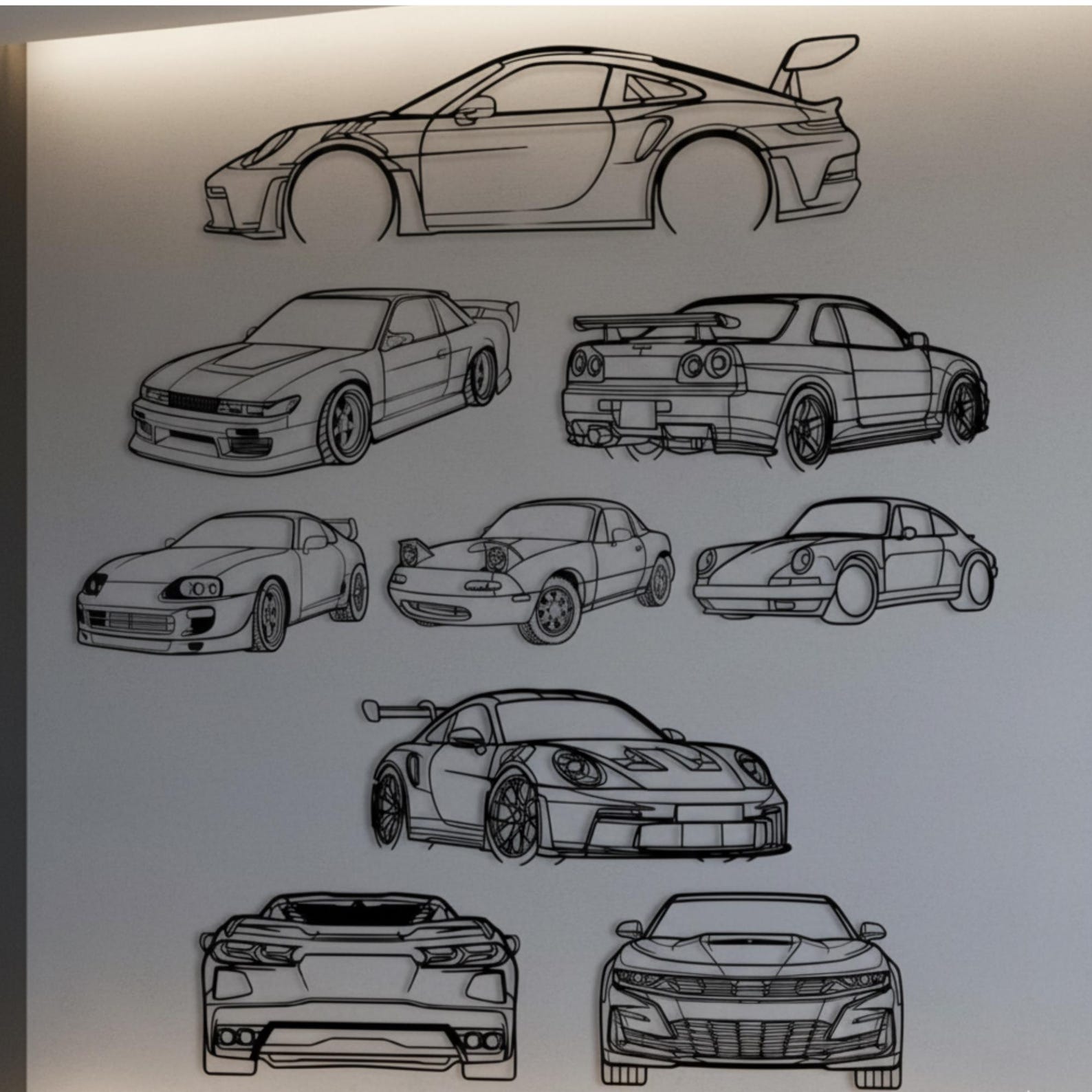 Classic Car Silhouettes: 170+ Supercar DXF, DWG Files (digital Download ...