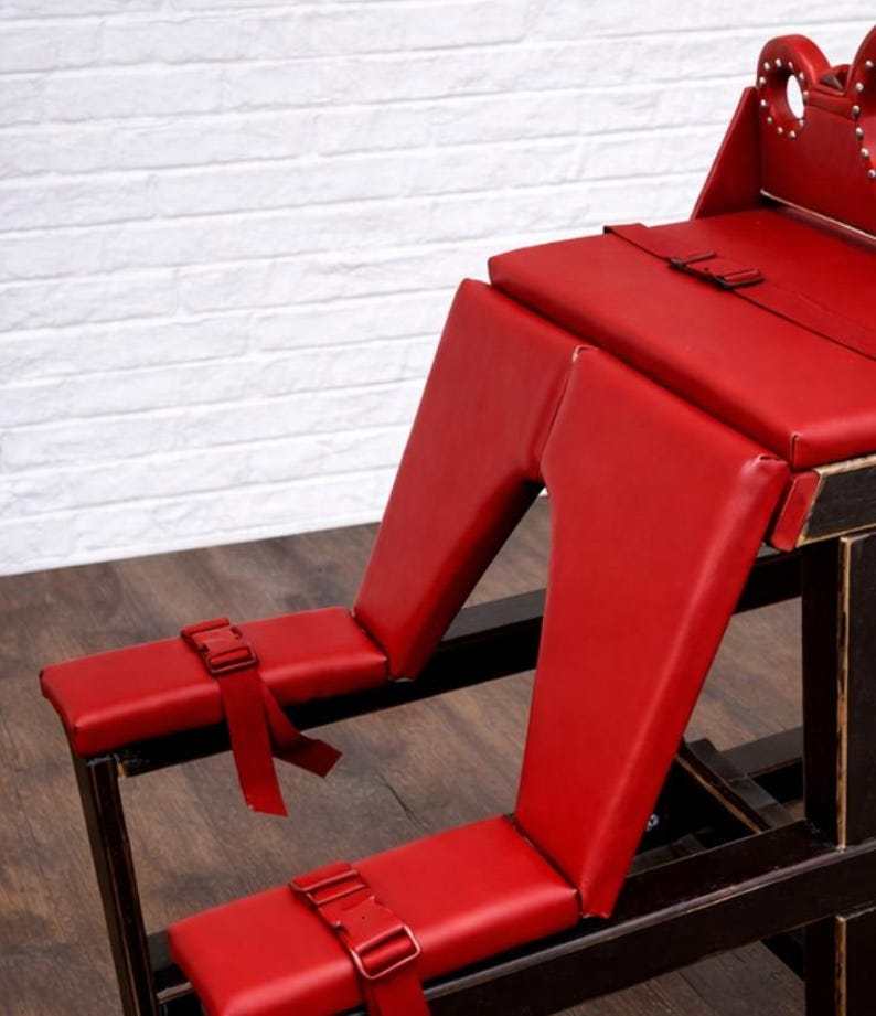 Adjustable BDSM Bondage Bench – Leather Padded Spanking Bench With ...