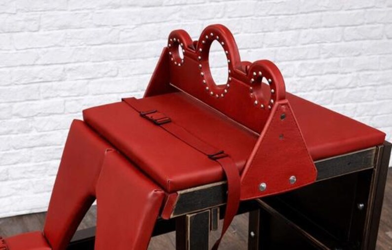 Adjustable BDSM Bondage Bench – Leather Padded Spanking Bench With ...