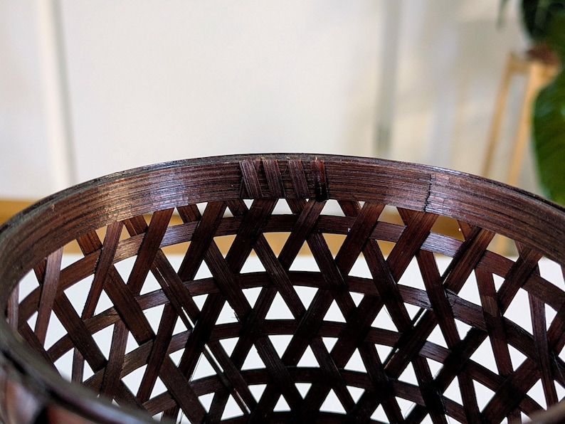 Vintage Japanese Hanakago Bamboo Basket | Cylindrical Ikebana Vessel - Etsy