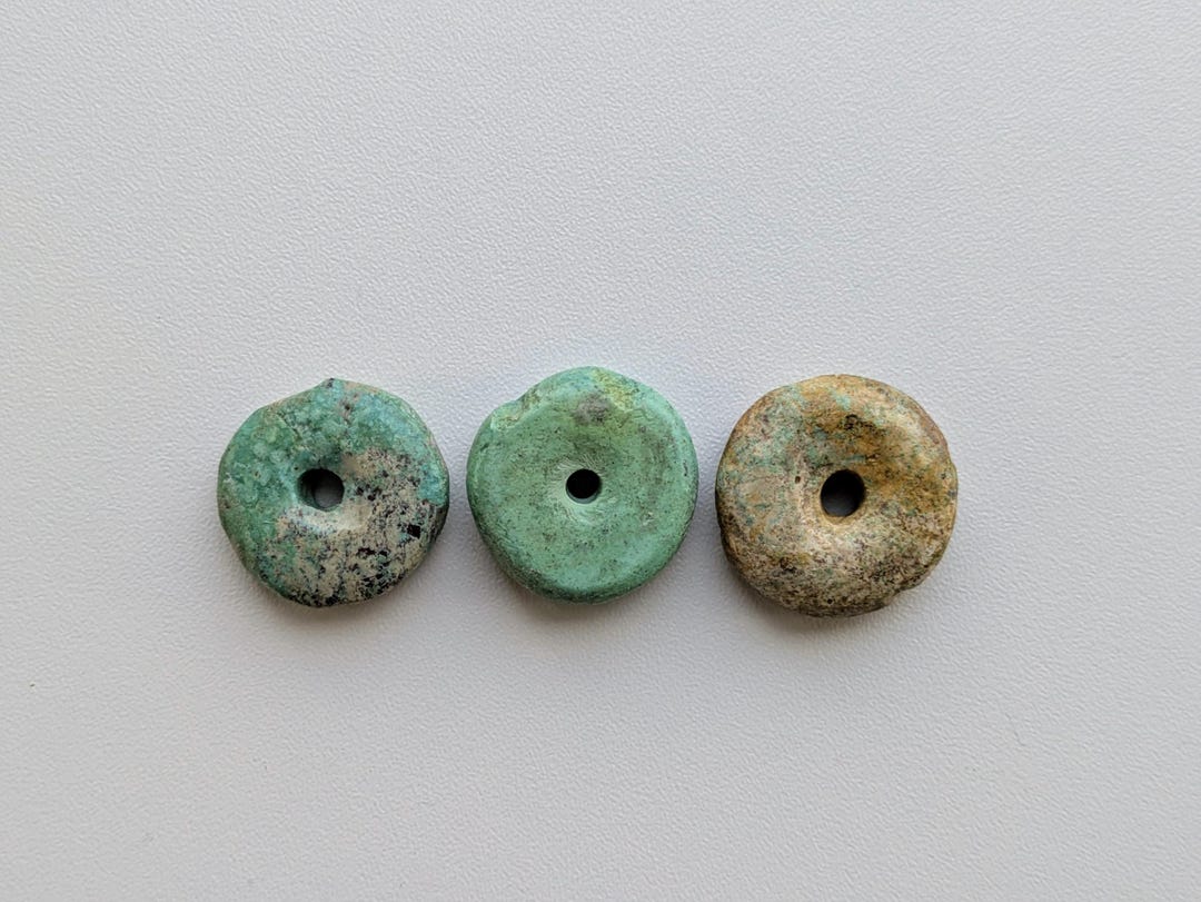 Trio of Hand-carved Turquoise Donut Beads - Etsy