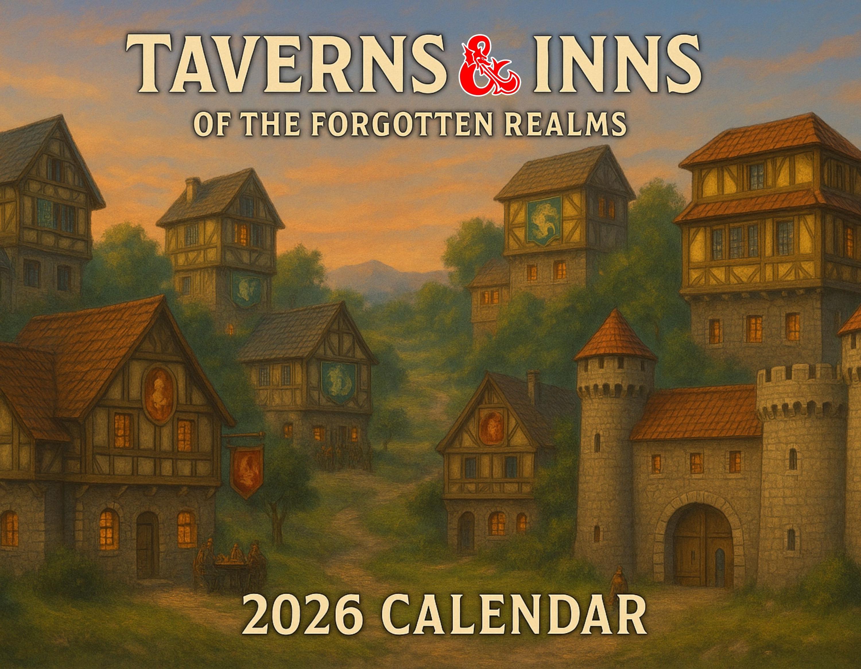 Taverns & Inns of the Forgotten Realms Wall Calendar 2026 | Fantasy DND ...
