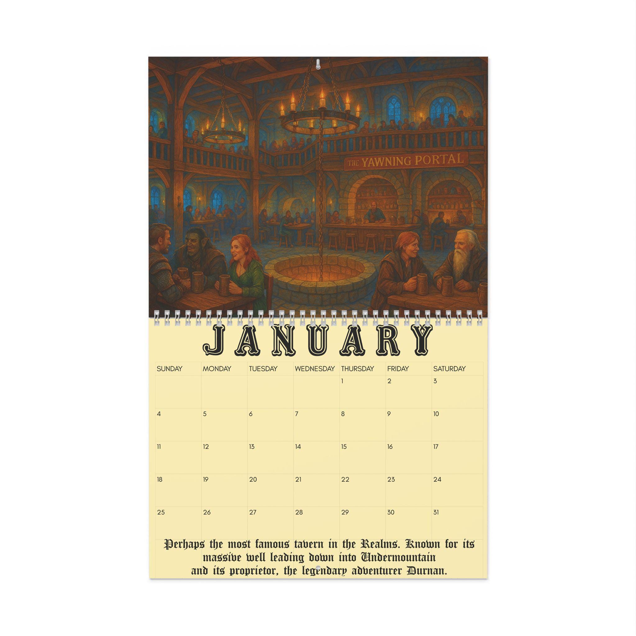 Taverns & Inns of the Forgotten Realms Wall Calendar 2026 | Fantasy DND ...