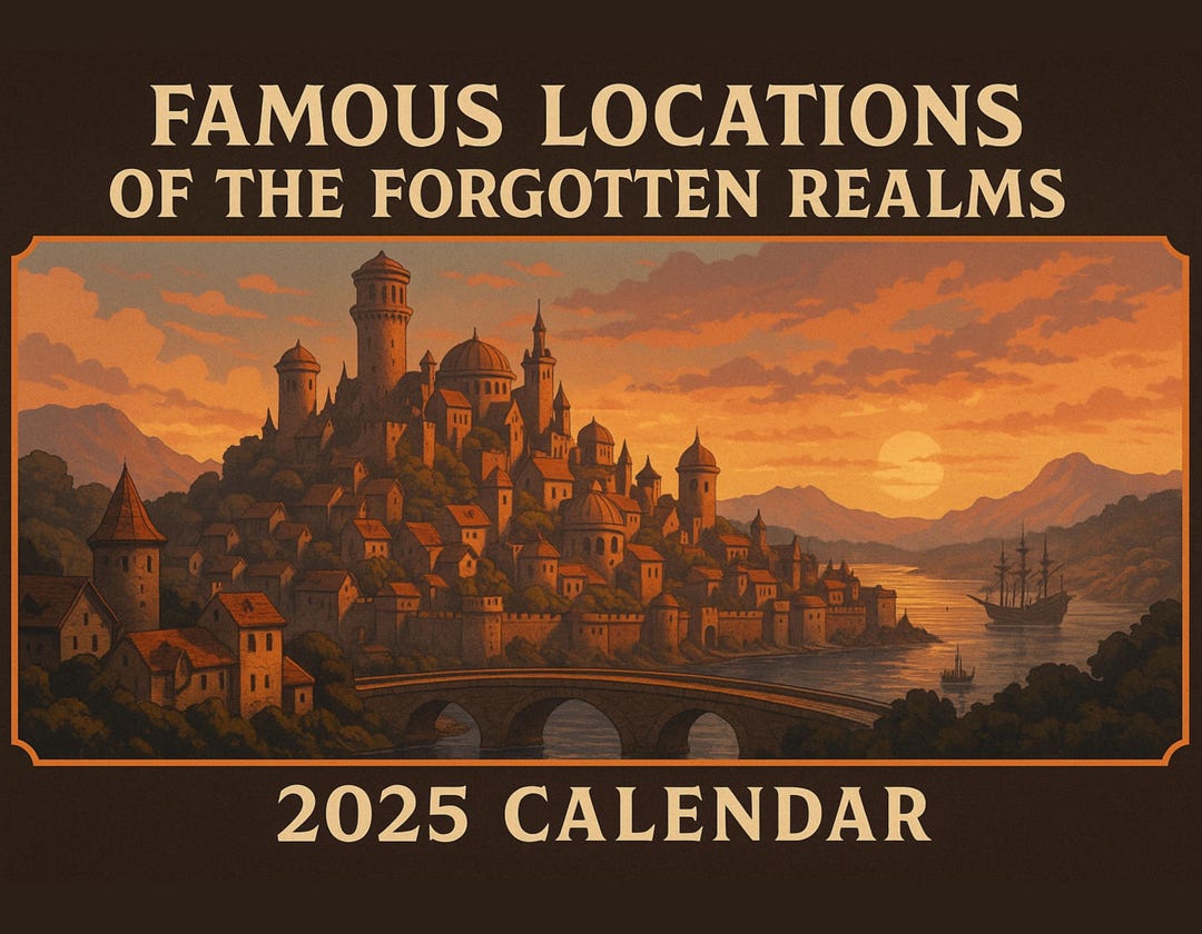 Forgotten Realms Famous Locations Fantasy Maps Calendar 2026 | D&D Wall ...