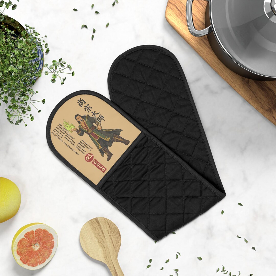 Retro Chinese Illustration Oven Mitts | Mortal Kombat Inspired Kitchen ...