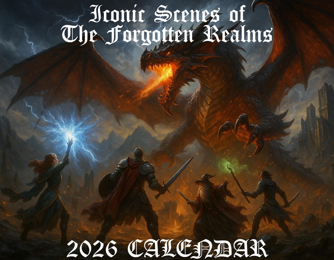 Forgotten Realms Iconic Scenes Wall Calendar | D&D Original Art 2026 - Etsy