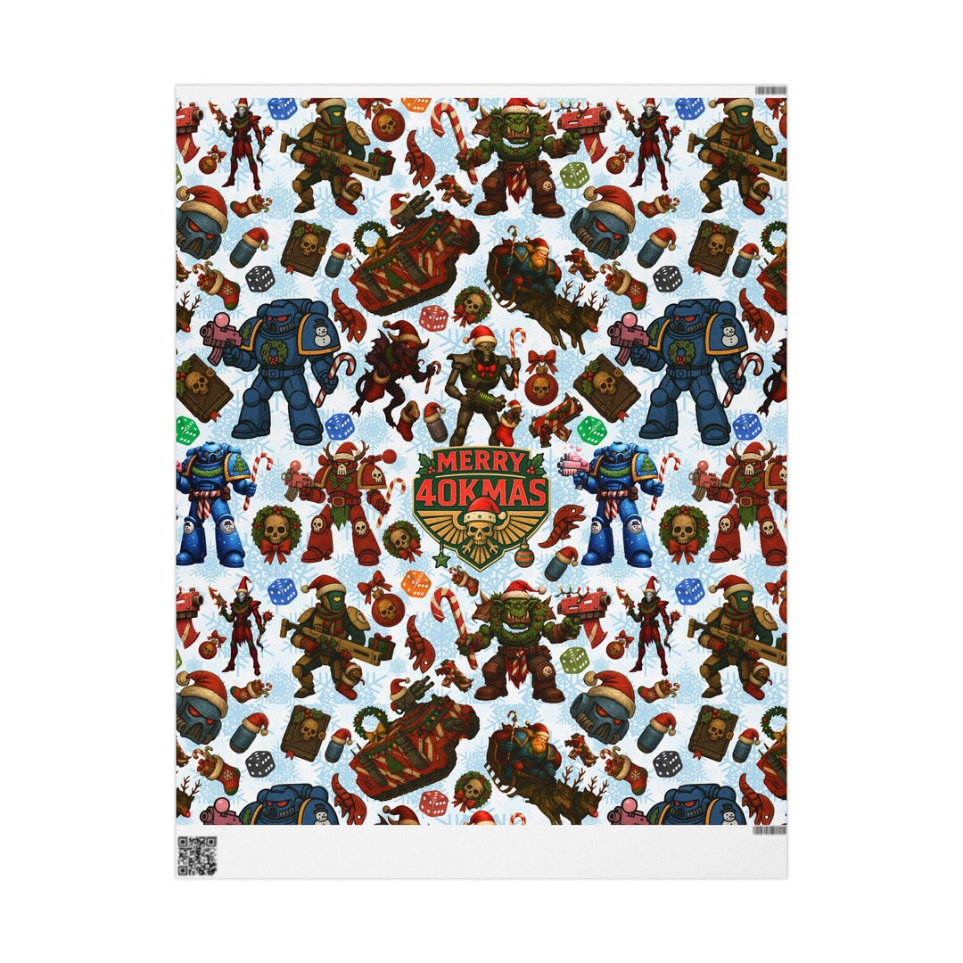 Warhammer 40K Inspired Christmas Wrapping Paper | Snowflakes Xmas Theme ...