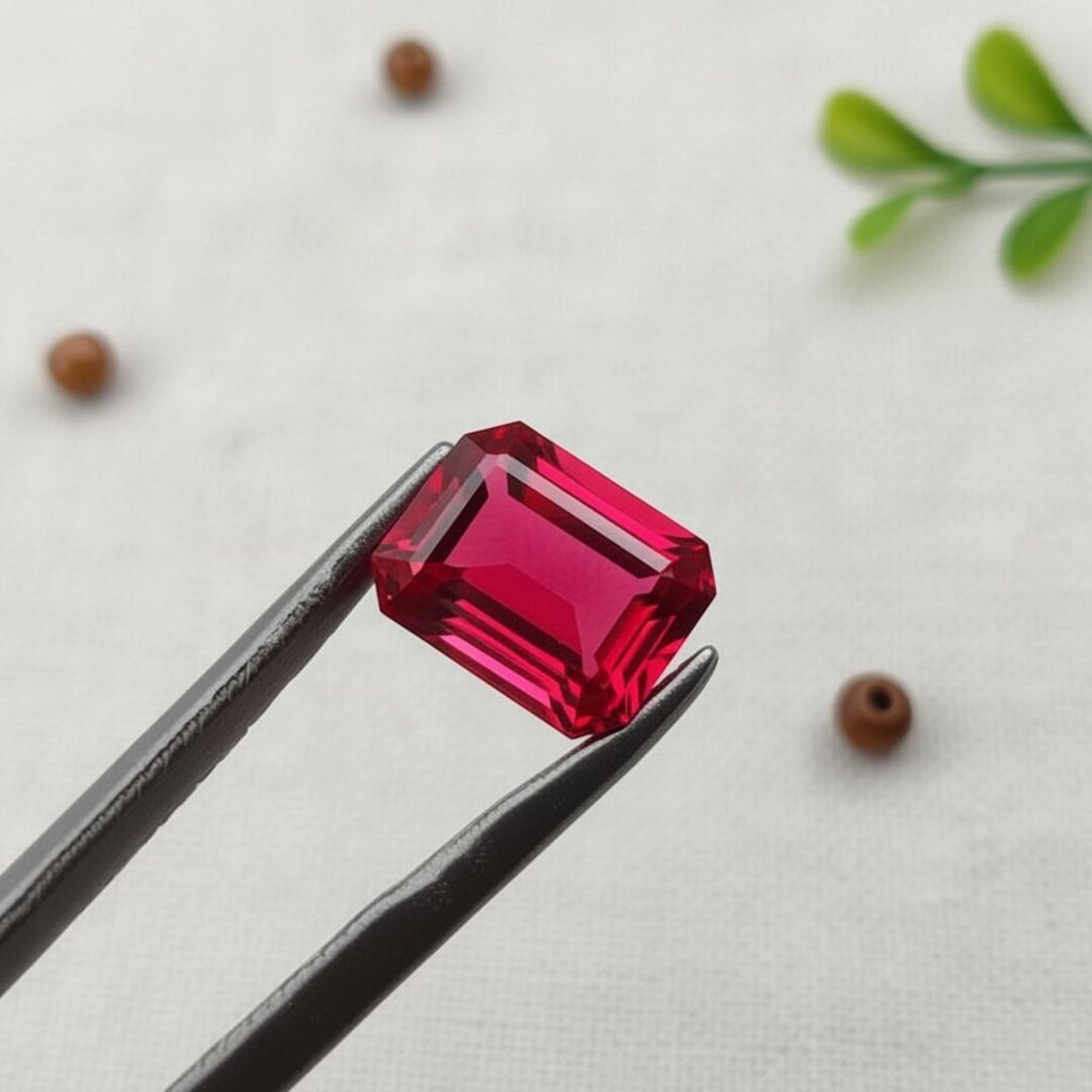 Emerald Cut Red Ruby Gemstone (10-12 Ct) - DIY Jewelry / Reiki Healing ...