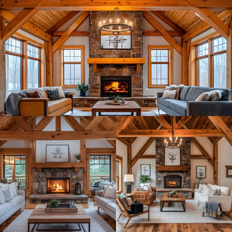 Rustic Cabin Digital Backdrop: Cozy Lodge Fireplace Scene (JPG) - Etsy