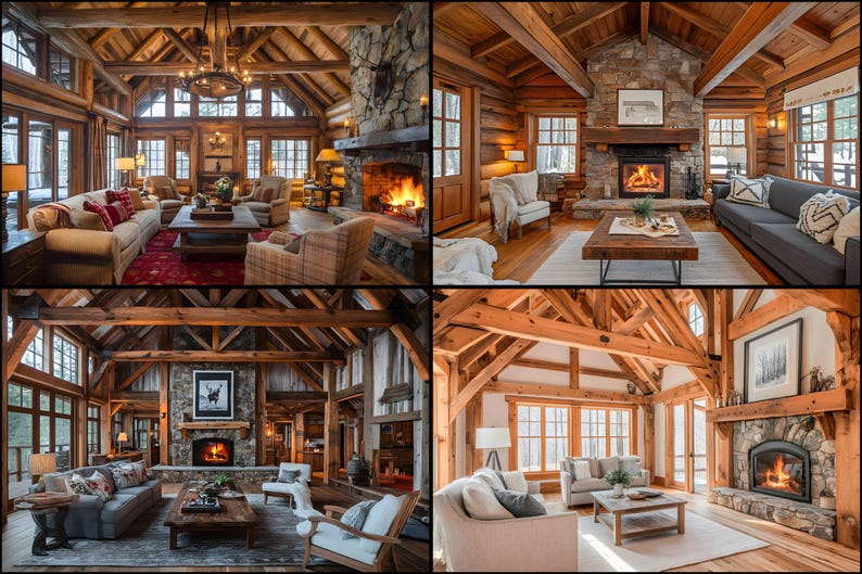 Rustic Cabin Digital Backdrop: Cozy Lodge Fireplace Scene (JPG) - Etsy