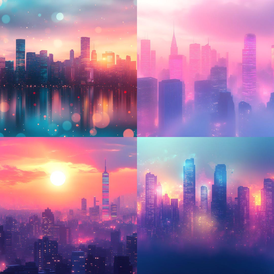 Abstract Skyline Digital Backdrop High-resolution Cityscape Overlay for ...