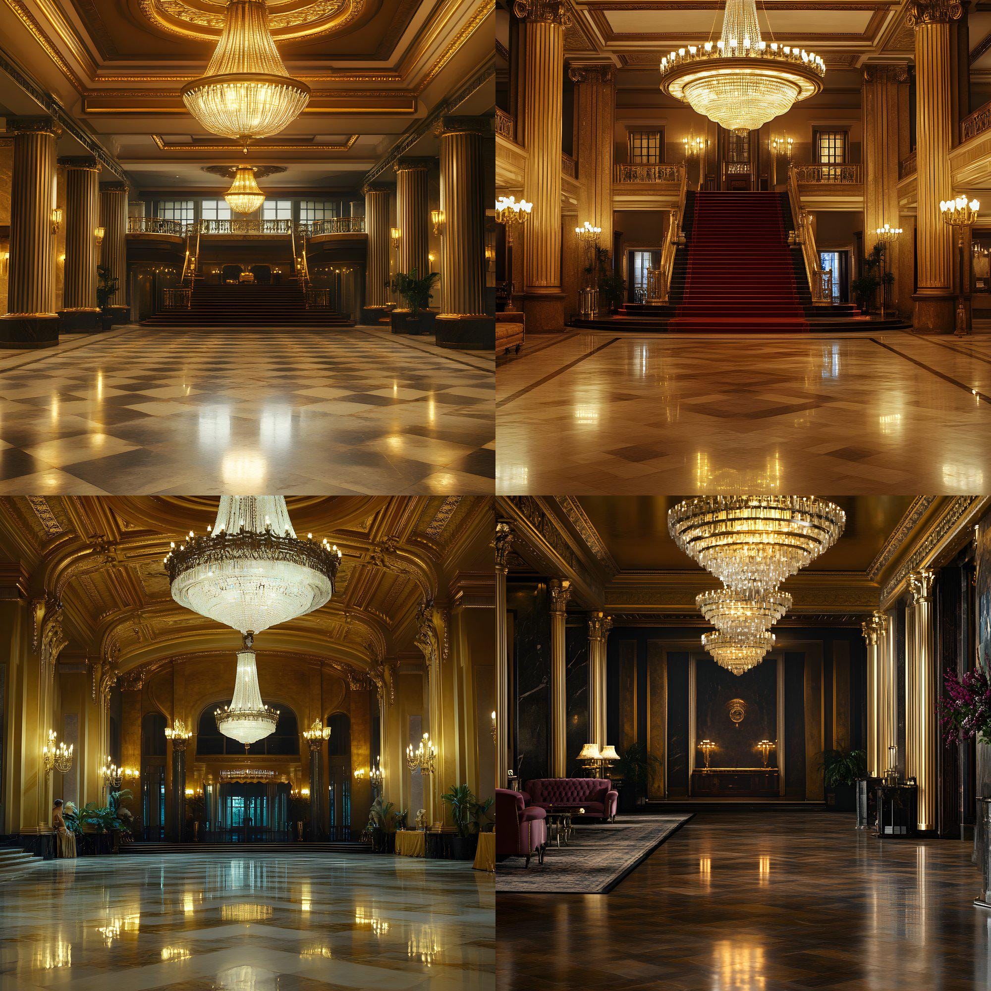 Art Deco Hotel Lobby Digital Backdrop, Elegant Photography Background ...