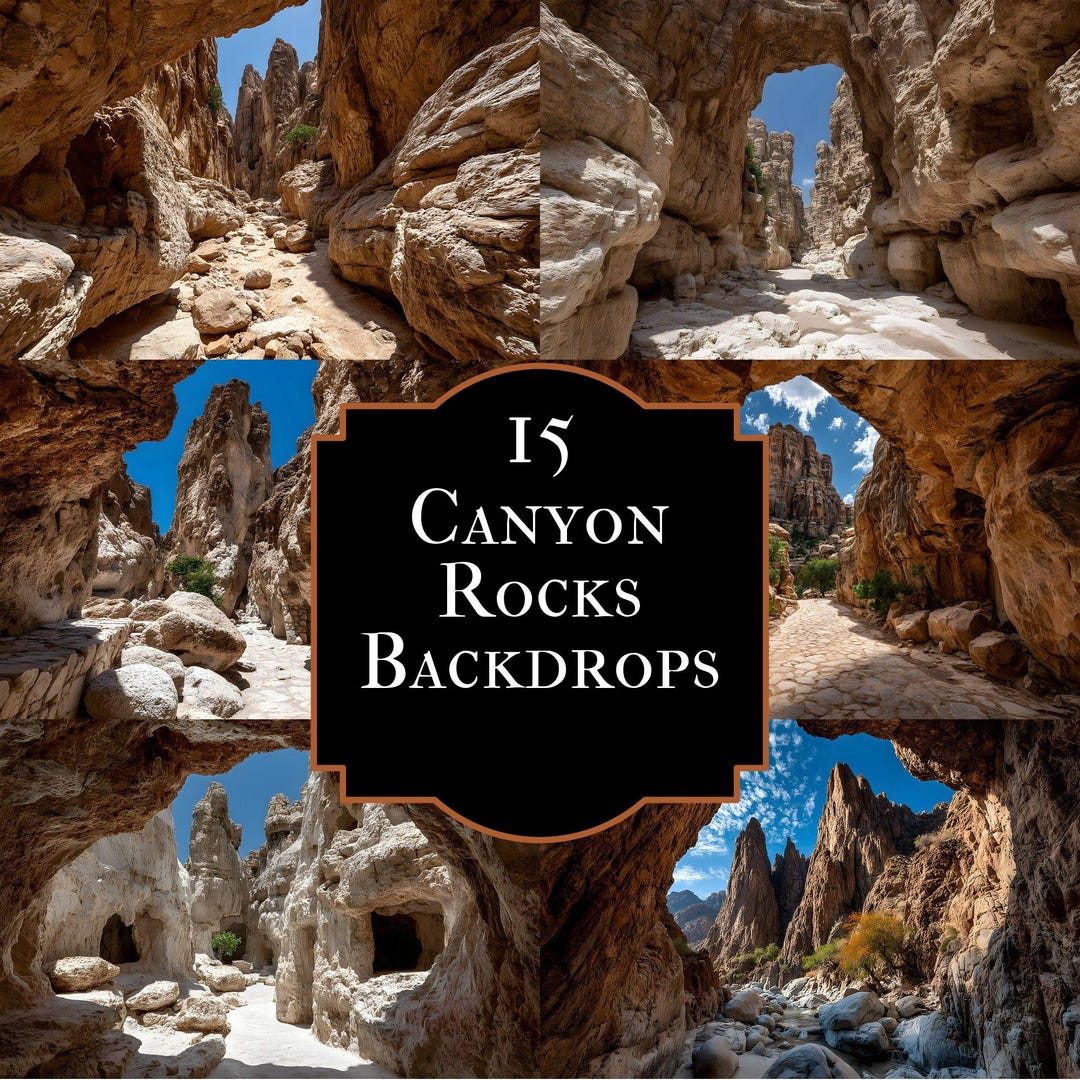 Desert Canyon Rocks Digital Backdrop: Western Photography Background ...