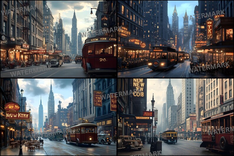 1920s NYC Street Scene Digital Backdrop: Vintage Photography Prop (jpgs ...