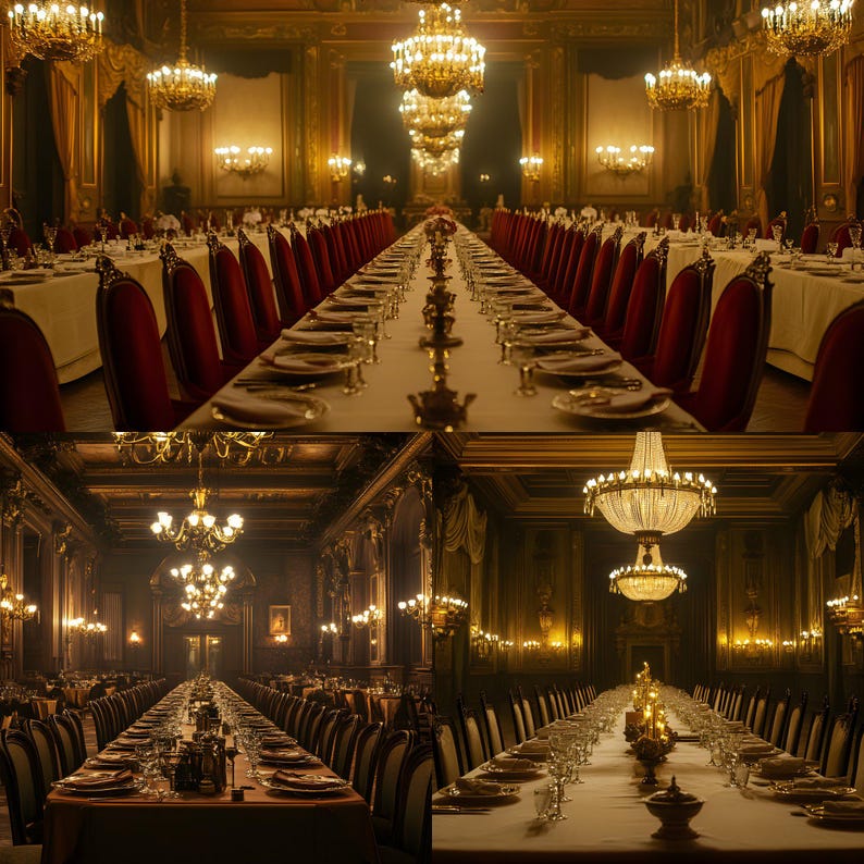Elegant Dining Hall Digital Backdrop, Fine Art Photography Background ...
