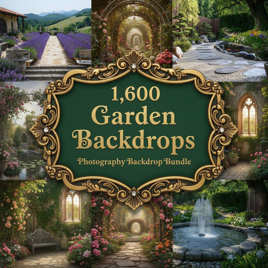 1,600 Garden Photography Backdrops | Floral Gardens, Arches & Pathways ...