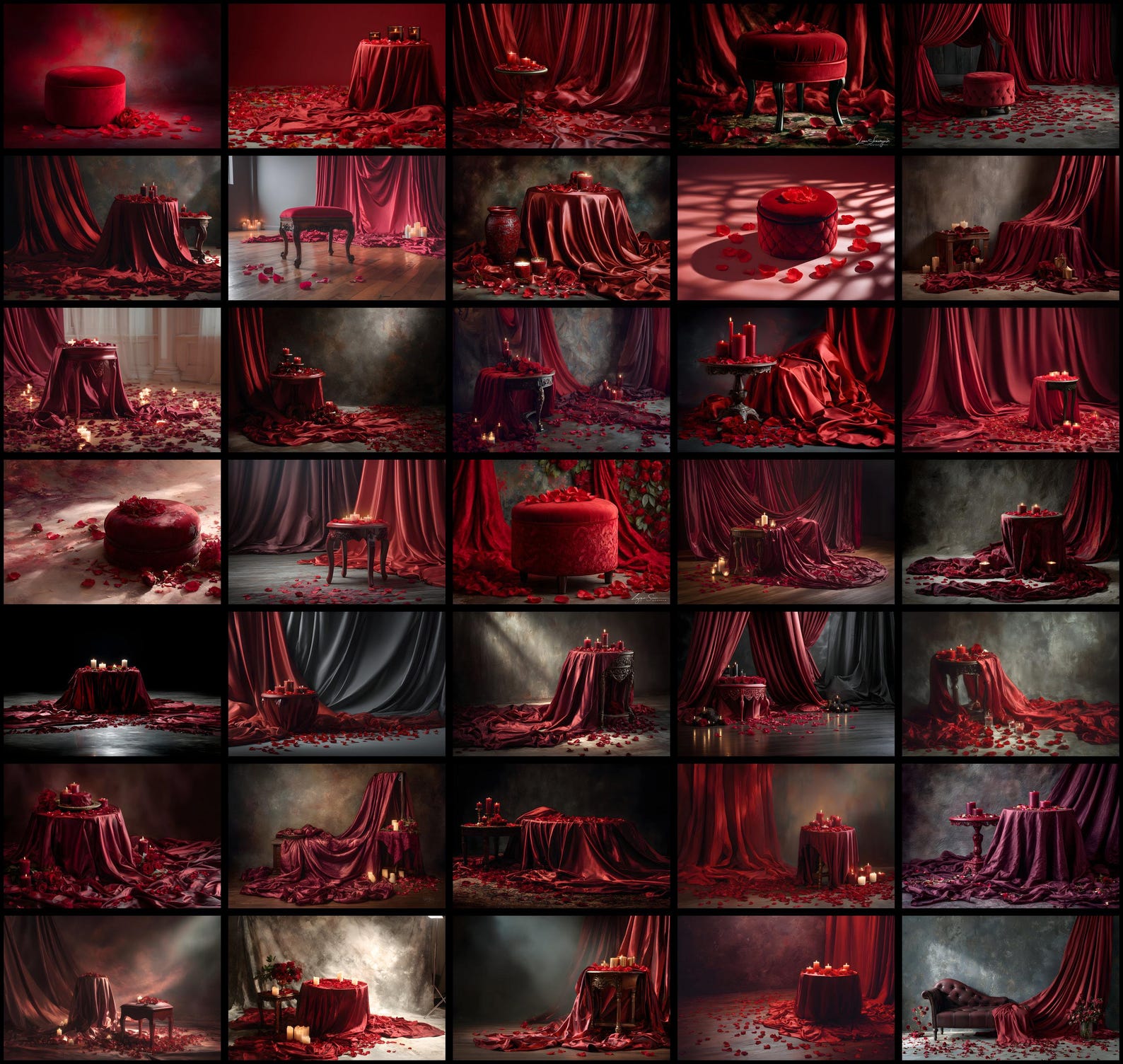 1,000 Valentine’s Day Backdrops Bundle | Romantic Red Drapes ...