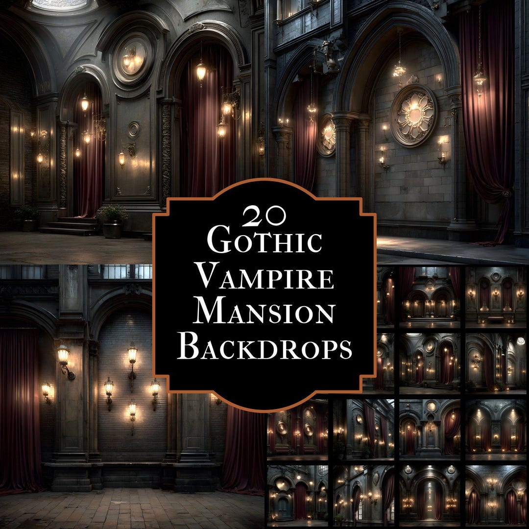 Gothic Mansion Digital Backdrop, Vampire Ball Background, Spooky Castle ...