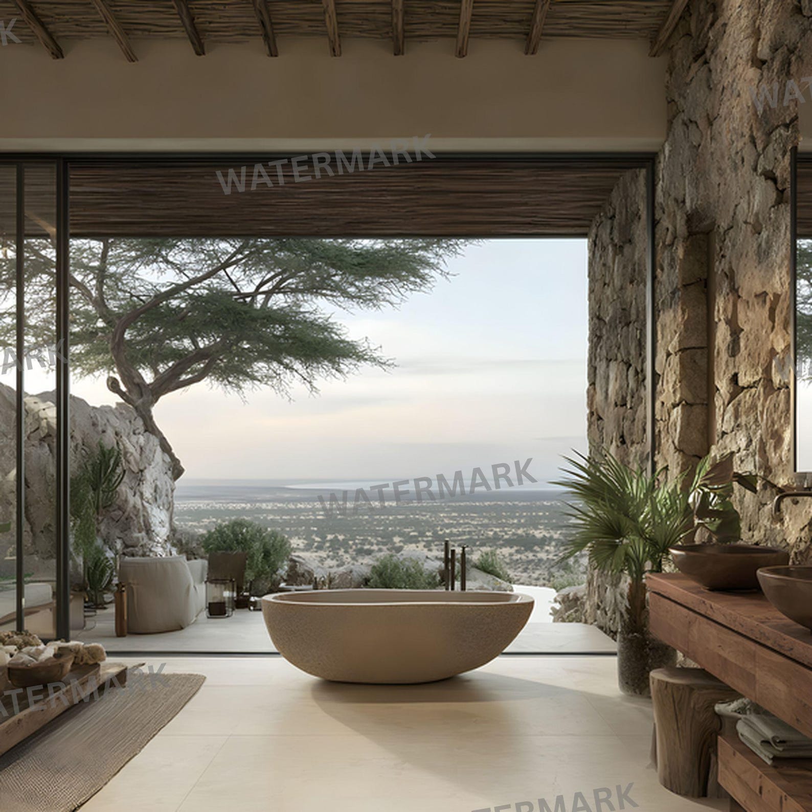 Luxury Bathroom Digital Backdrop, Modern Spa Background, Elegant ...