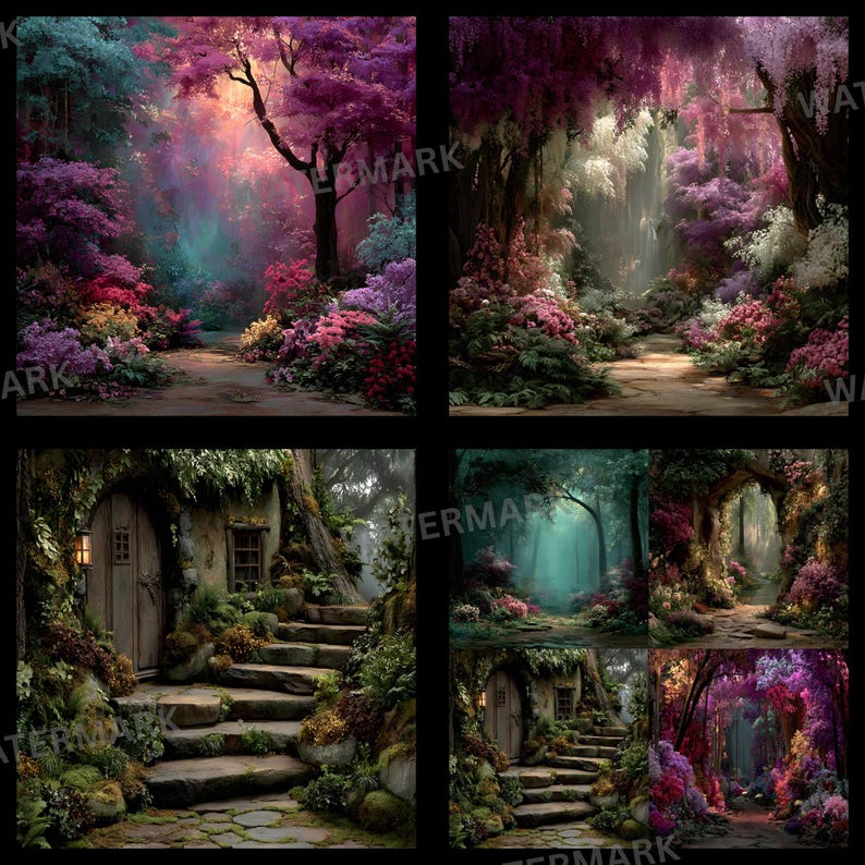Fairy Forest Digital Backdrop, Dreamy Photography Background, Enchanted ...