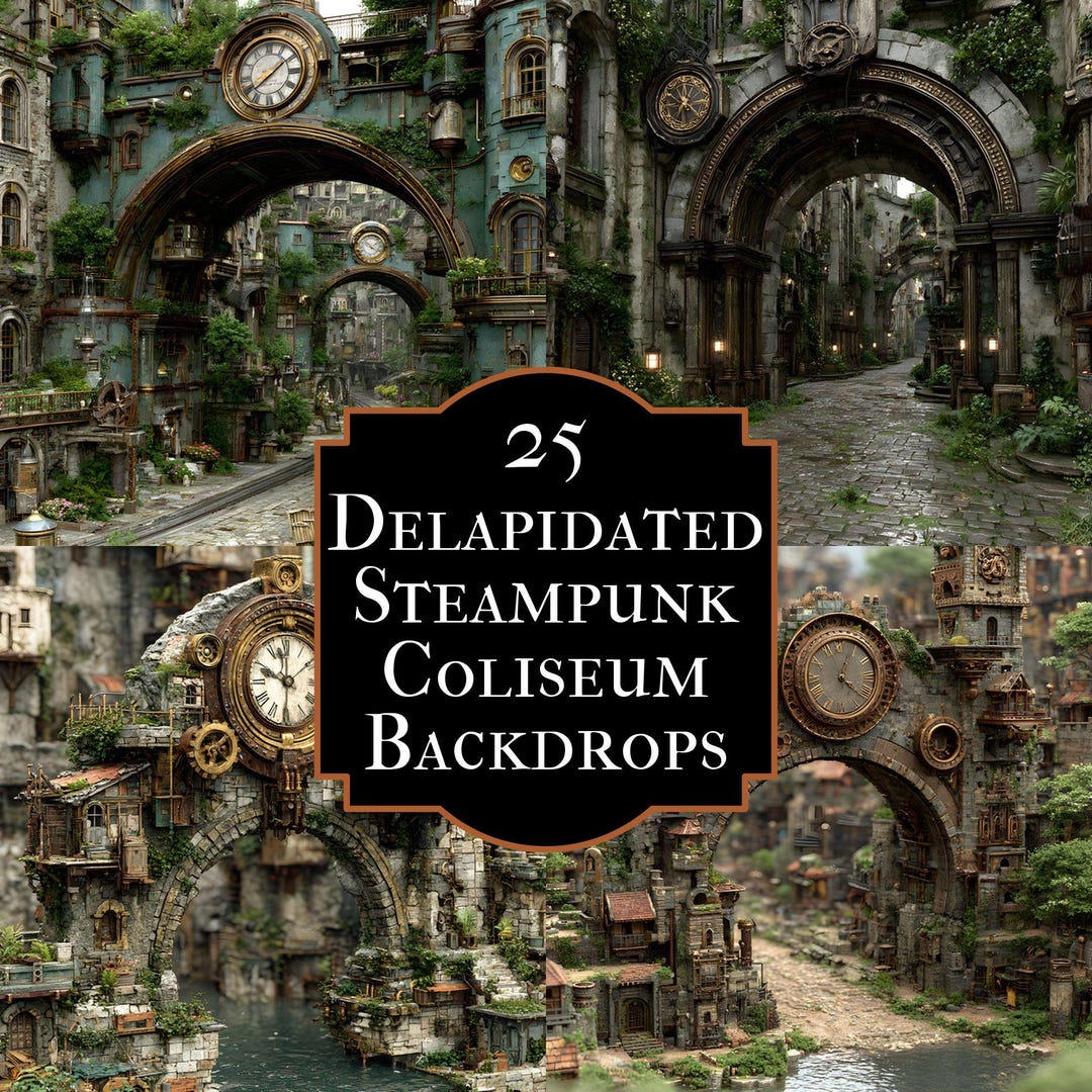 Steampunk Coliseum Digital Backdrop, Photography Background, Fantasy ...