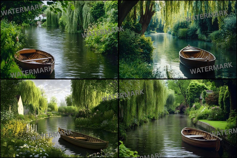 Riverside Digital Backdrop, Serene Background for Photography, Tranquil ...