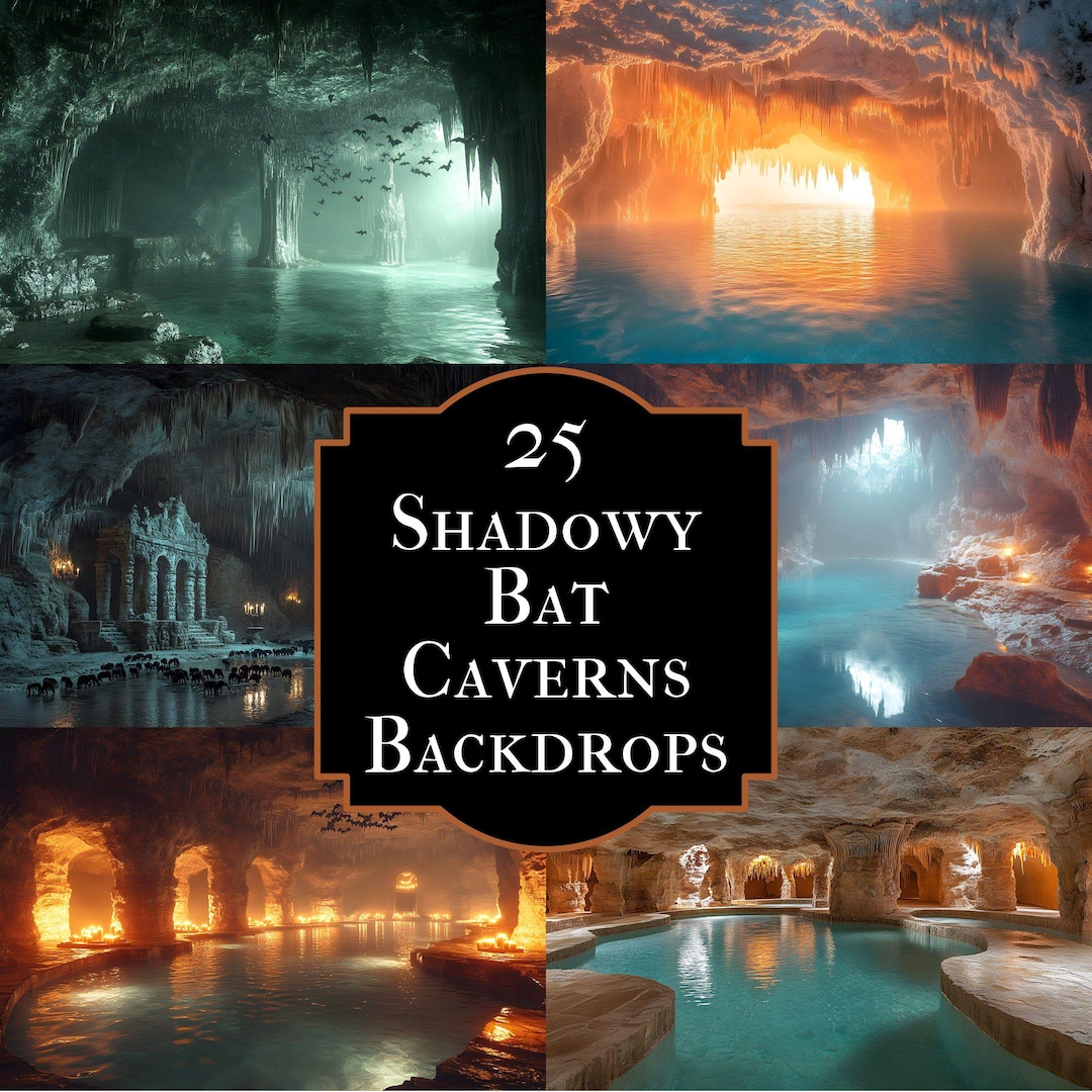 Shadowy Bat Cavern Digital Backdrop, Halloween Photography Background ...