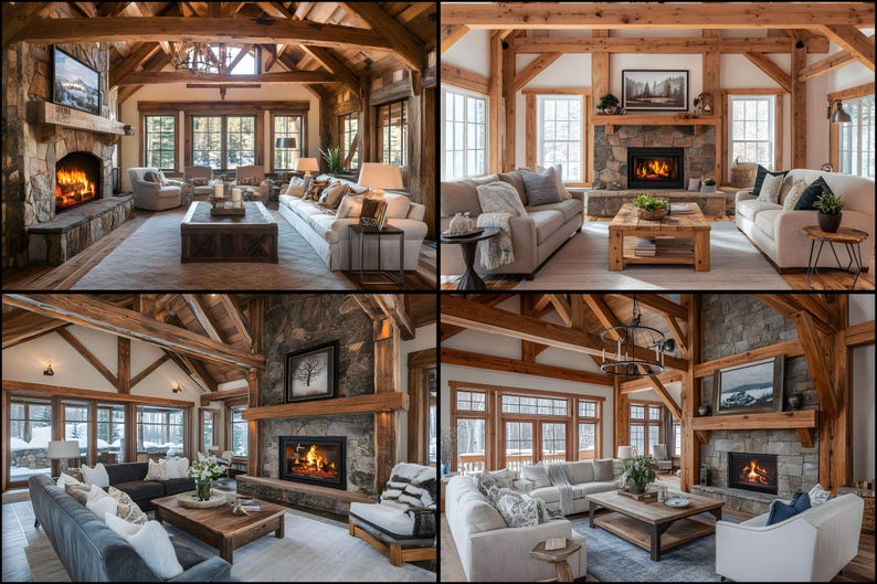 Rustic Cabin Digital Backdrop: Cozy Lodge Fireplace Scene (JPG) - Etsy