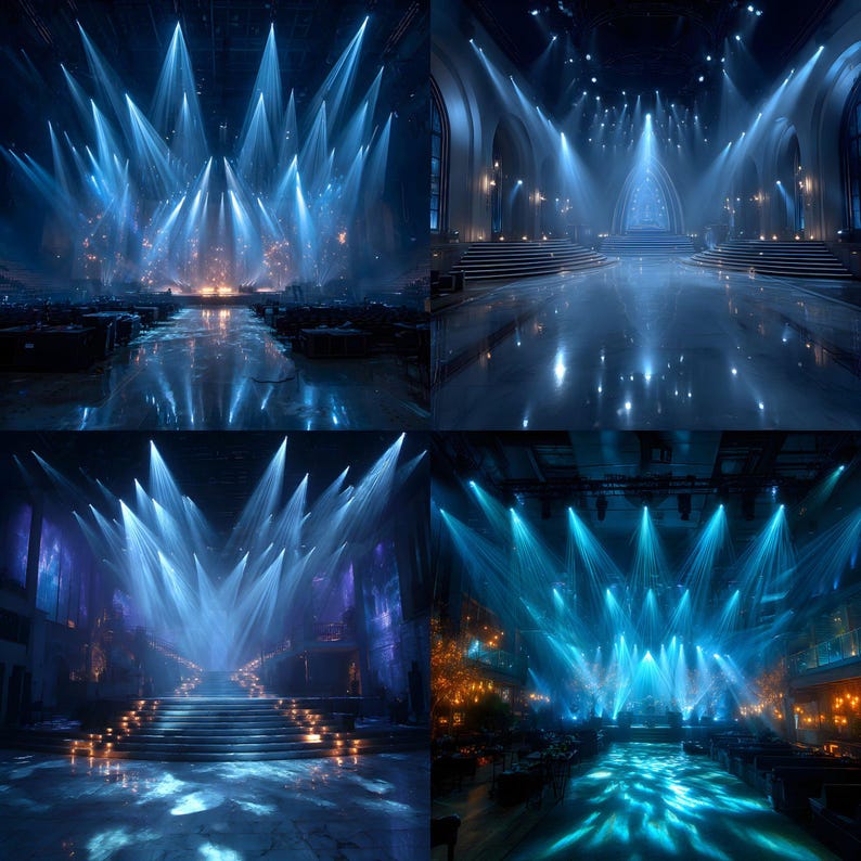 Blue Kpop Stage Digital Backdrop, Concert Background for Photography ...